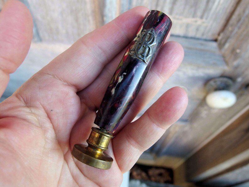 Bakelite Brass 'BR' Monogram Wax Seal Monogram on - Etsy