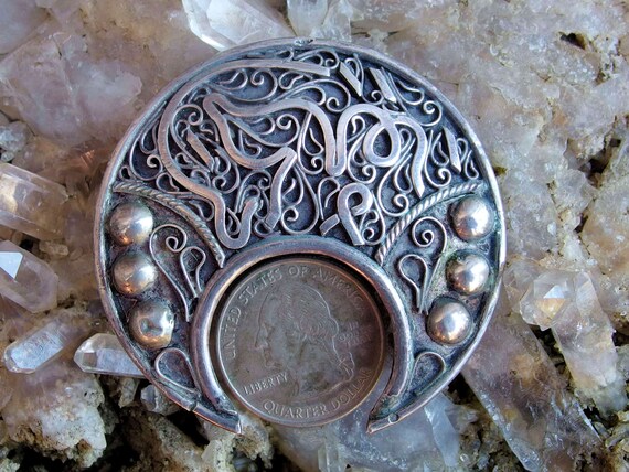 Antique Islamic 800 Silver Crescent Brooch, Elaborate… - Gem