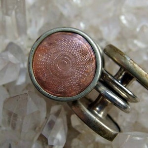 Engine Turned Copper Top Cuff Links Snap Style Barrel Shape - Etsy