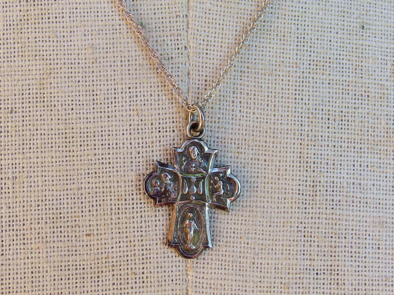 Petite Size Sterling 4 or 5 Way Saints Cross With 18 925 - Etsy