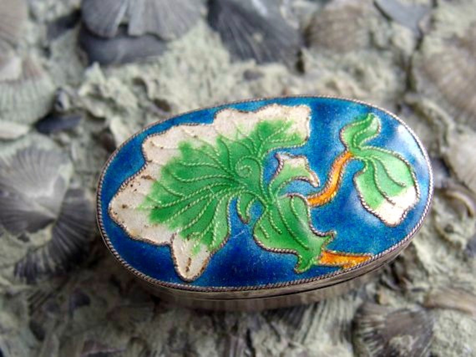 Silver Enamel Miniature Box Oval Shaped With Hinge Matte - Etsy