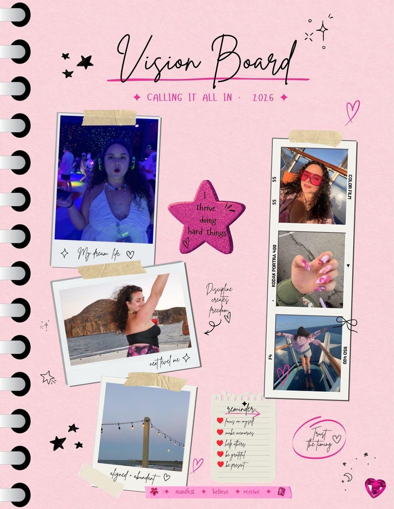 2026 Vision Board Template | Editable Canva Vision Board | Digital ...