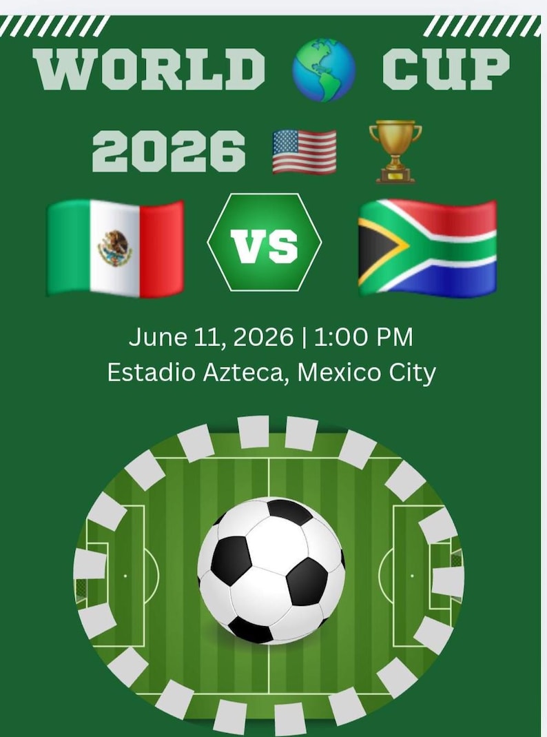 World Cup 2026 Printable Flyer, Soccer Match Poster - Etsy UK