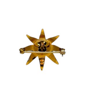 Victorian 14K Gold Sunburst Pin – Antique Intricate Embossed Brooch - Etsy