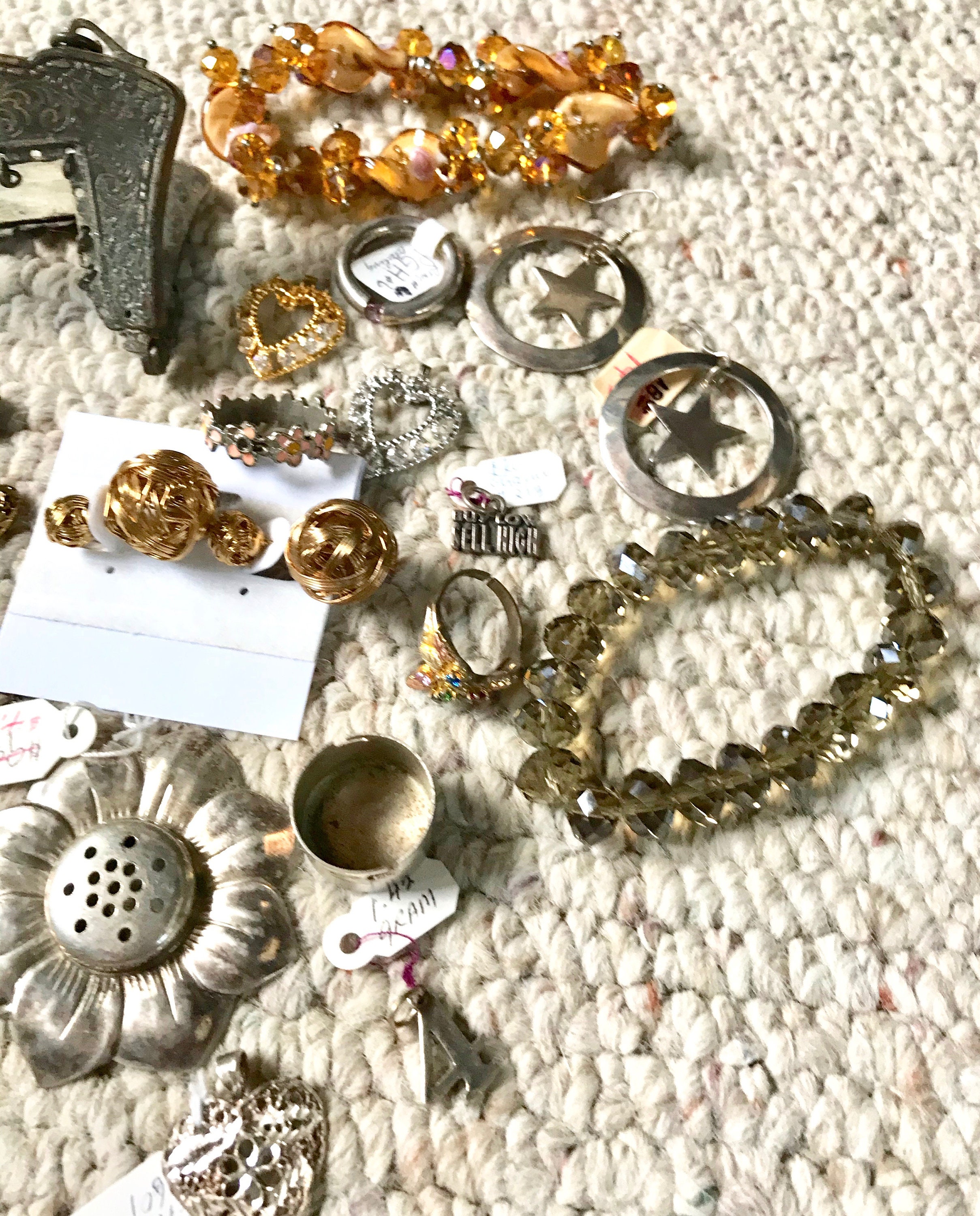 Bits and Pieces of Jewelry, Bracelet, Broken Purse Frame German Silver ...