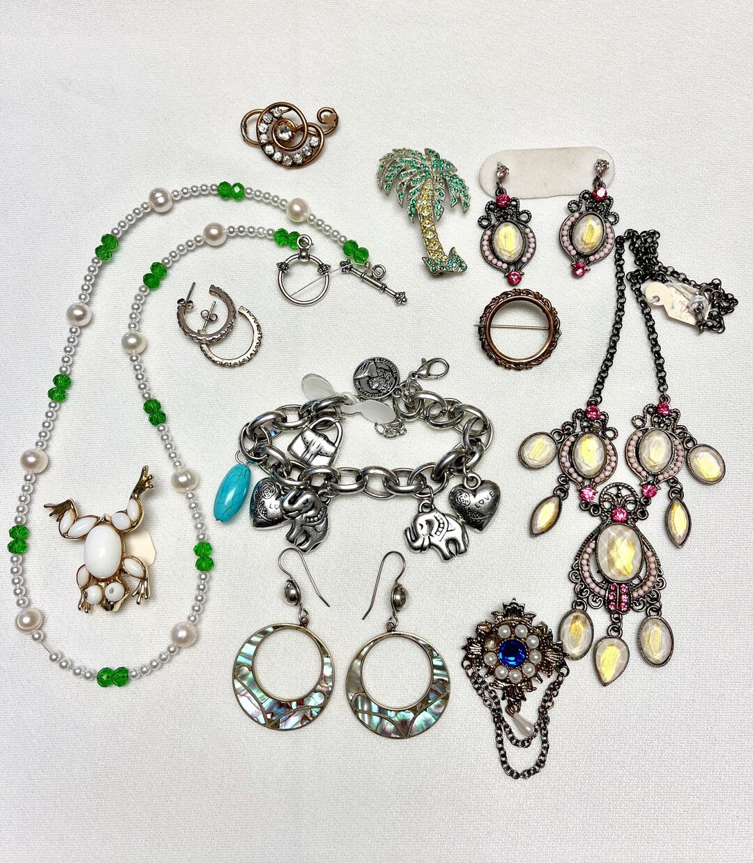 Jewelry Bits and Pieces Lot: Sterling Silver Earrings, Pearl Necklace ...