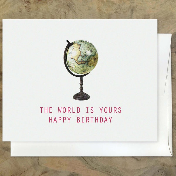 Vintage Map Birthday Card - Etsy