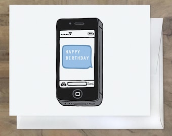 Happy Birthday Card Tech - Etsy