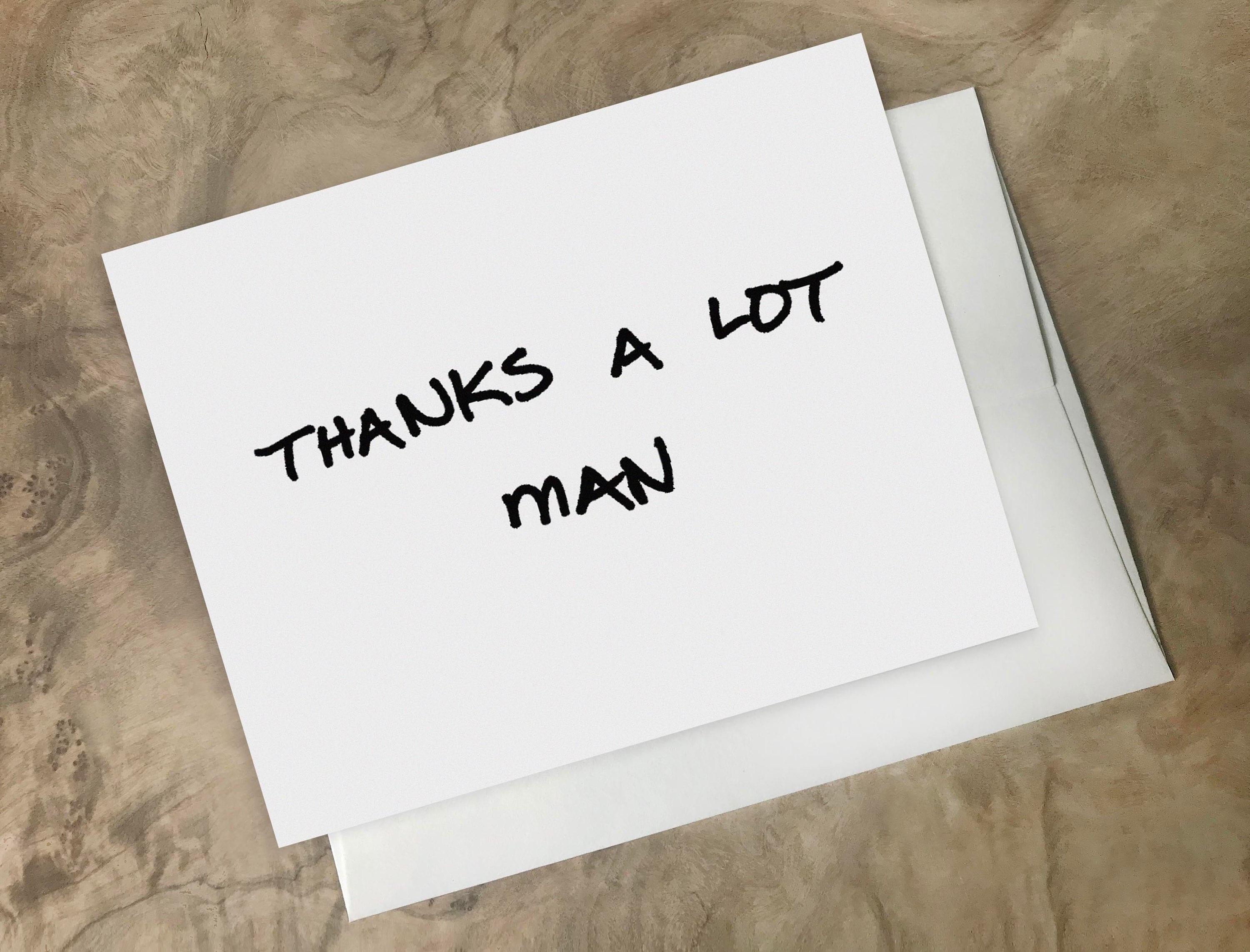 Thank you card for men THANKS A LOT MAN card. Funny Thank You | Etsy