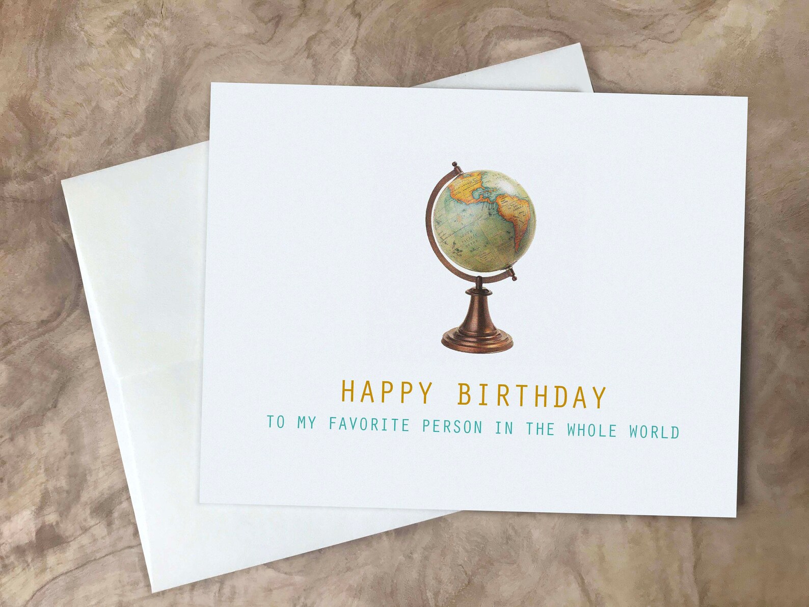 Globe Birthday Card. Long Distance Birthday Card. My Favorite - Etsy