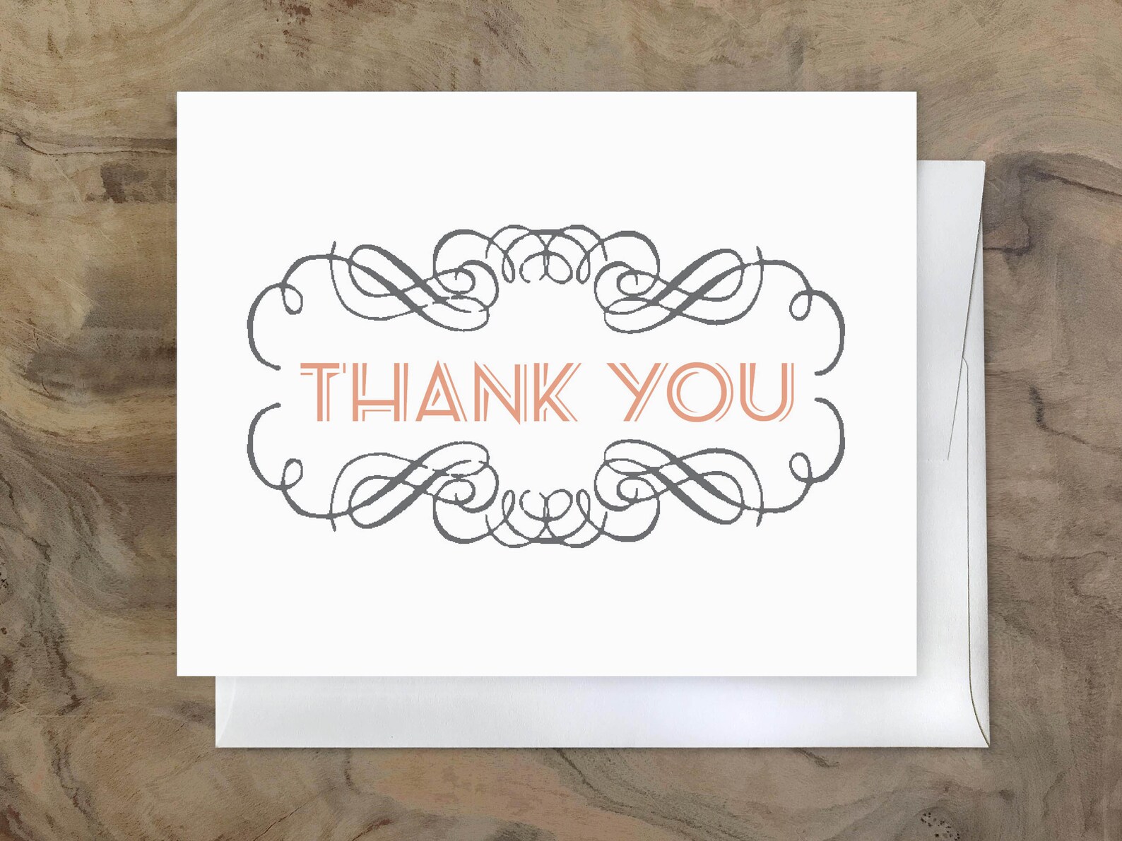 Stylish Beautiful Thank You Card - Art Deco Thank You Card. Modern ...