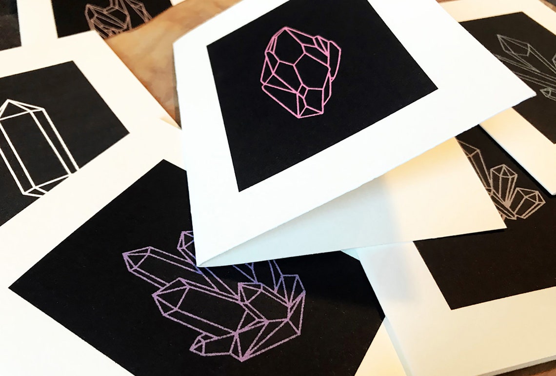 CRYSTAL Stationery Set - Cluster of Geode Crystal Cards - Quartz ...