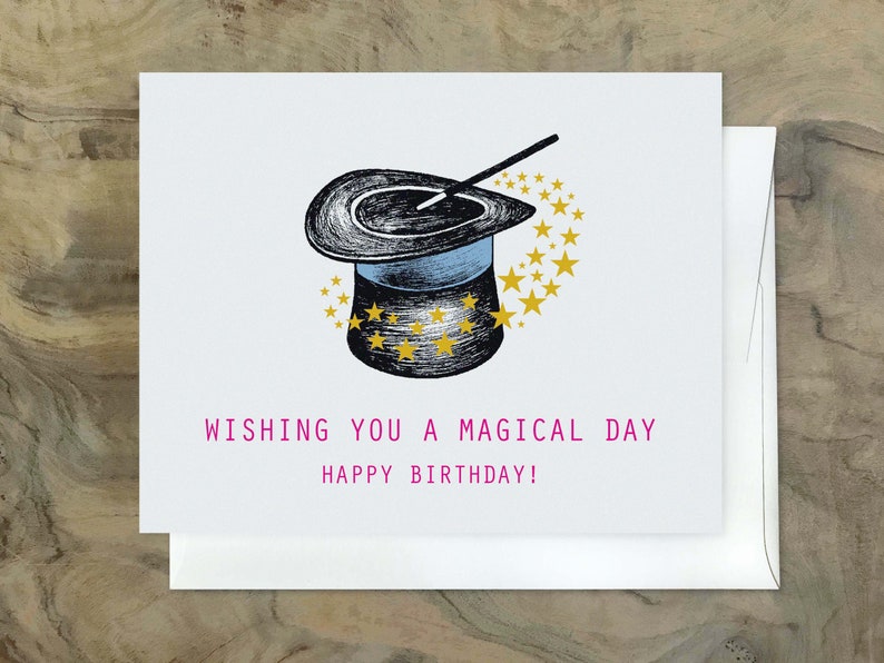 BEAUTIFUL MAGICAL BIRTHDAY Card. Mystical Magic Hat Happy - Etsy