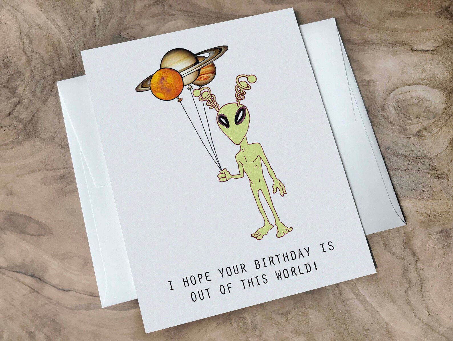 ALIEN BIRTHDAY CARD Awesome Funny Card. Solar System. Out of | Etsy