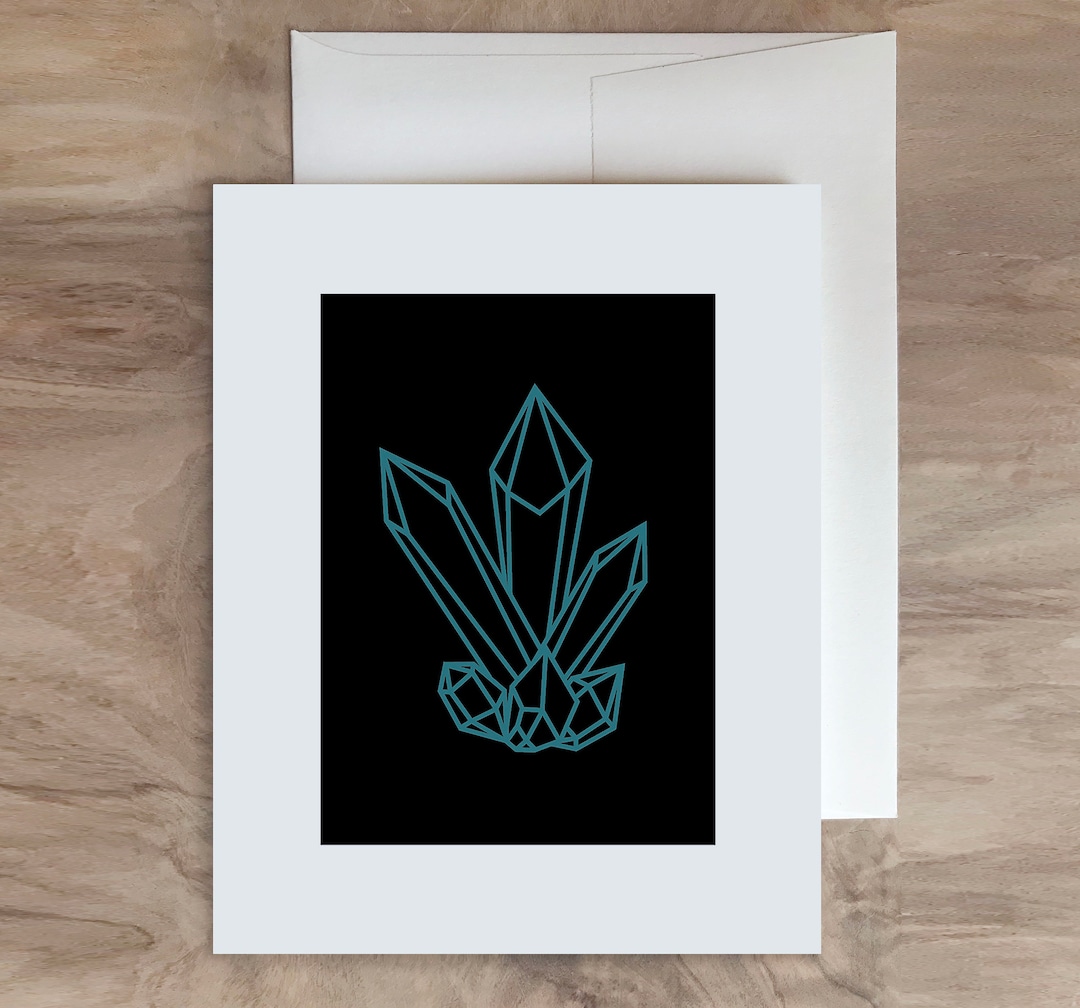 Quartz Crystal Card - Geode Greeting Card - Tangerine Aura Quartz ...