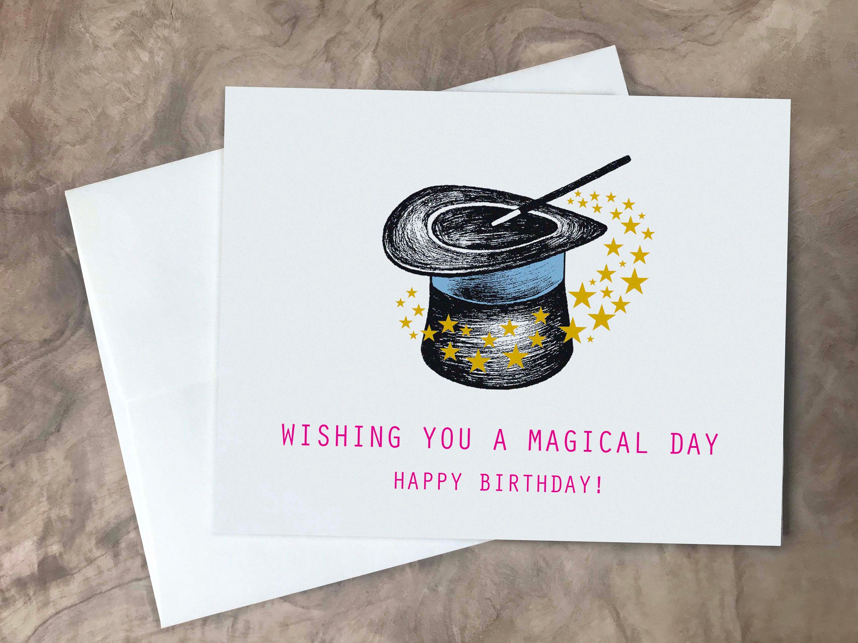 BEAUTIFUL MAGICAL BIRTHDAY Card. Mystical Magic Hat Happy | Etsy