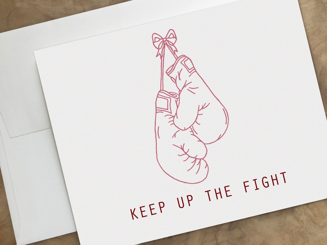 Boxing Gloves Card Keep up the Fight Devastation Card | Etsy