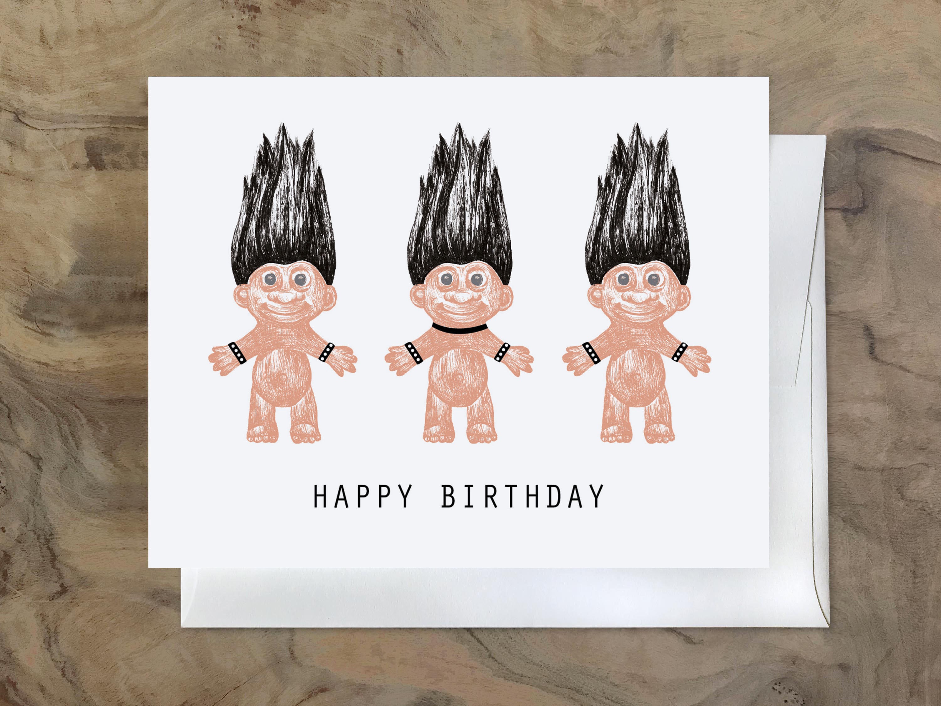 GOTH Troll Dolls HAPPY BIRTHDAY Card. Industrial. Heavy Metal - Etsy Sweden