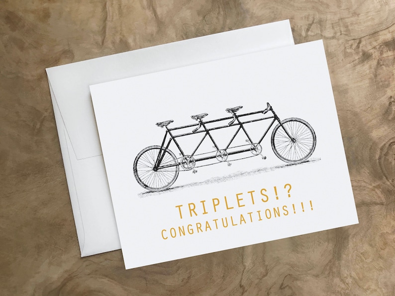 Triplets Card. Pregnant With Triplets. Congratulations - Etsy