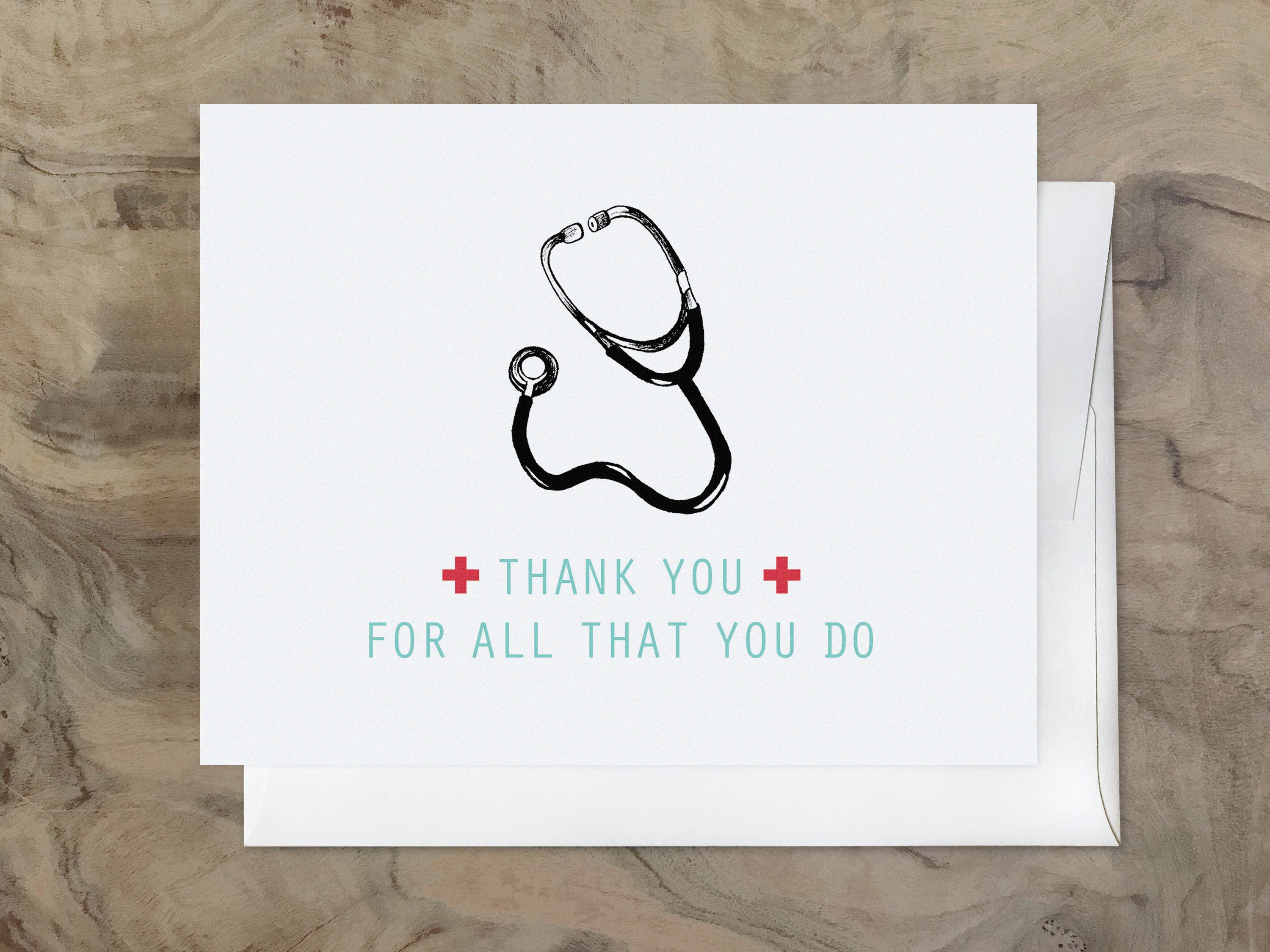 First Responders Card, Thank a Doctor Card, Thank a Medical ...