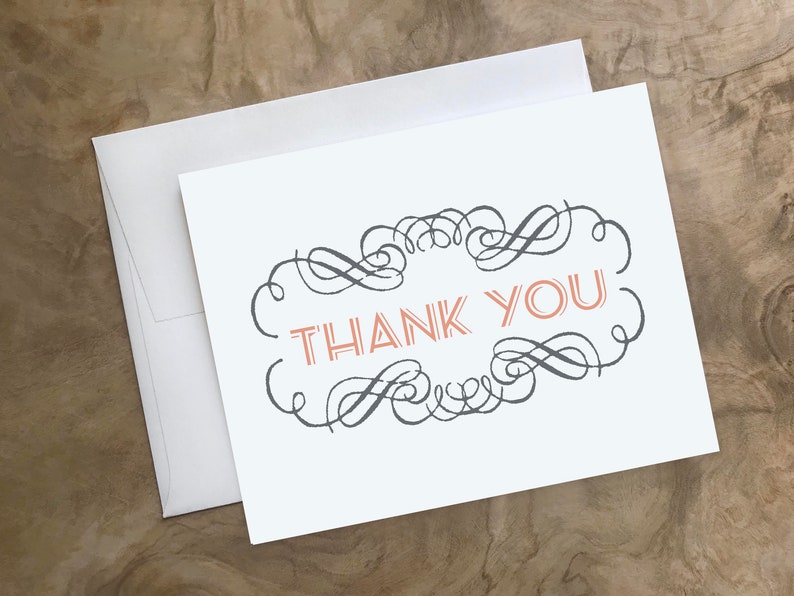 Stylish Beautiful Thank You Card - Art Deco Thank You Card. Modern ...