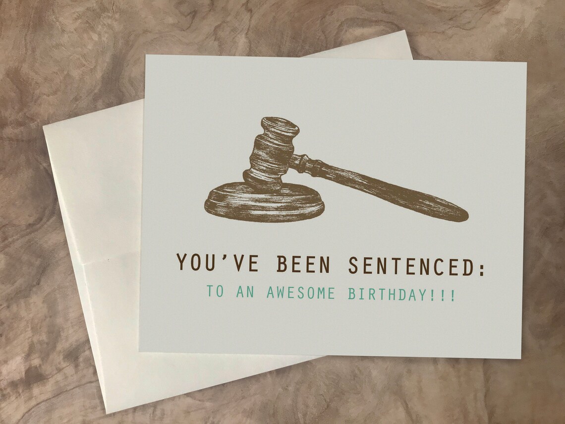 HILARIOUS LAWYER BIRTHDAY card. Judge card. Law Student Card. | Etsy
