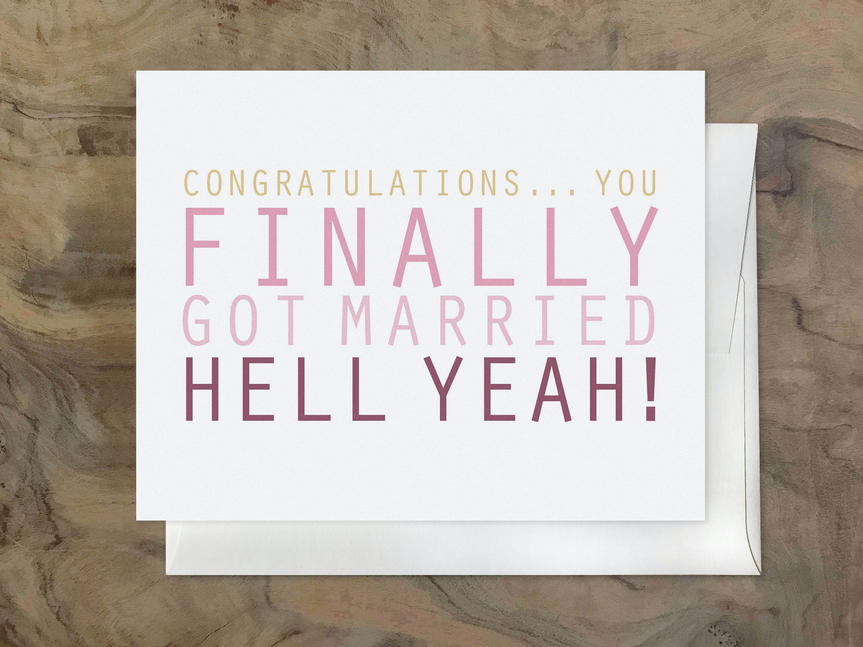 HILARIOUS WEDDING CARD You Finally Got Married. Funny Rude | Etsy