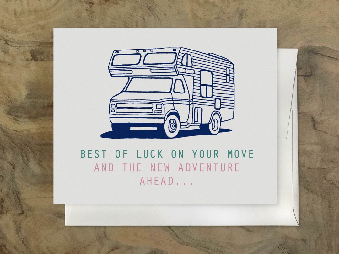Adorable Camper Moving Card, Moving Across Country Card, Relocation ...