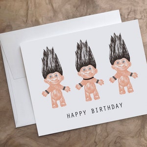 GOTH Troll Dolls HAPPY BIRTHDAY Card. Industrial. Heavy Metal Card ...