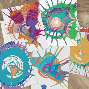 SPIN ART CARD Set, Abstract Art Stationery Set, Greeting Card Set ...