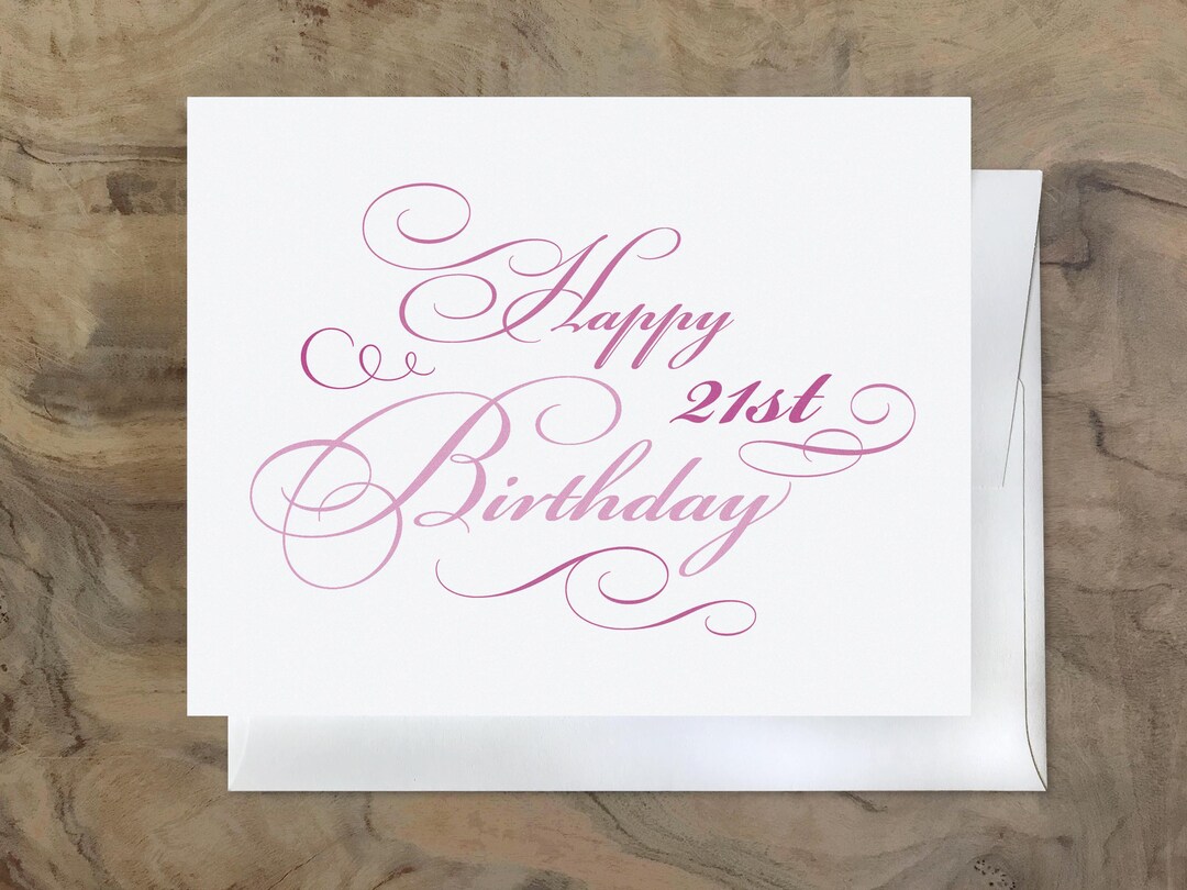 21st Birthday Card. Elegant Just Tuned 21 Card. Lovely Happy Birthday ...