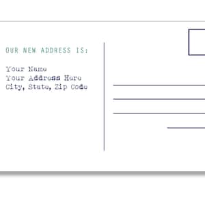New Address Postcard, MOVING ANNOUNCEMENT Postcard. Custom Moving Card ...