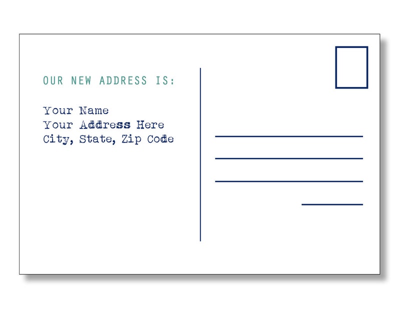 MOVING ANNOUNCEMENT Postcard. Custom Moving Card. 40 New - Etsy