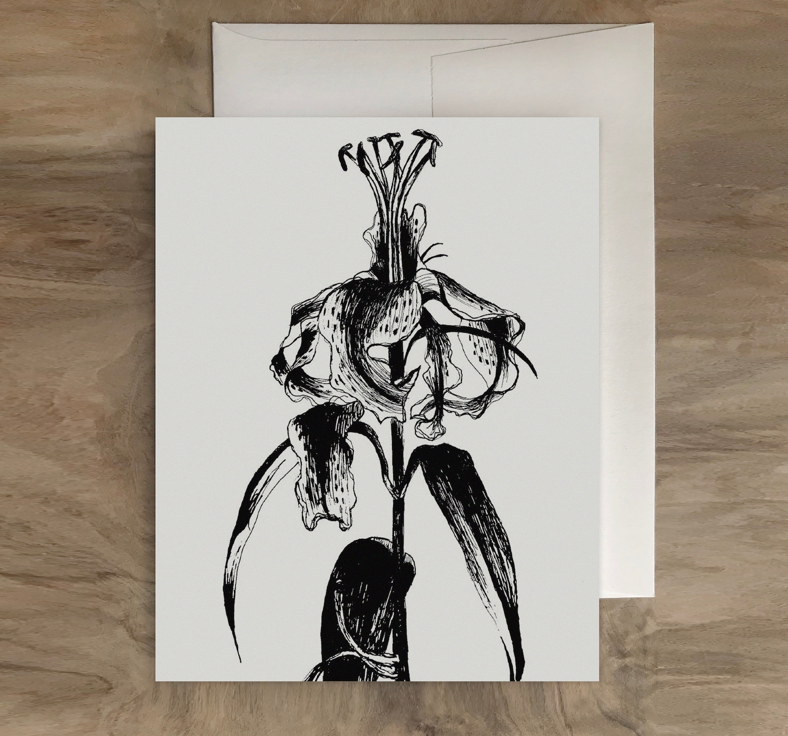 BLACK Flower Cards Black Sunflower Card Black Lily Card | Etsy