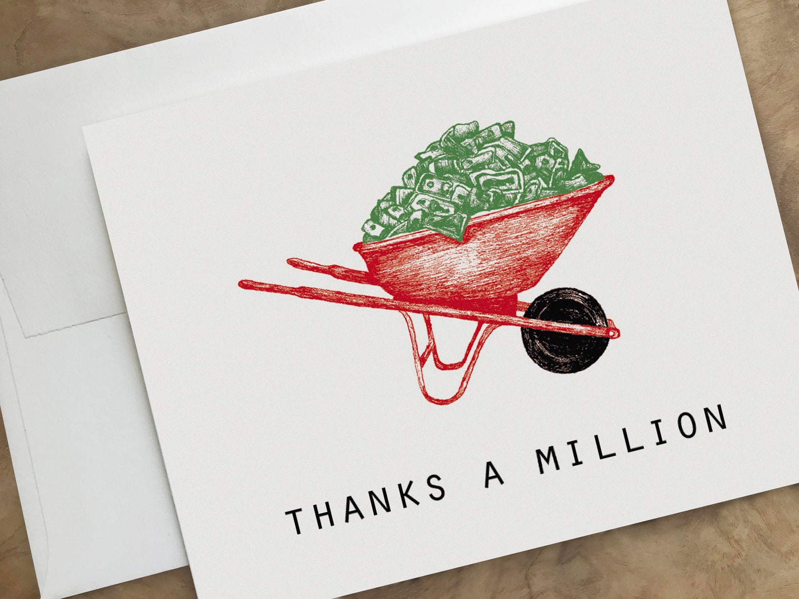 THANKS a MILLION CARD. Funny Cute Thank You Card. Gratitude - Etsy