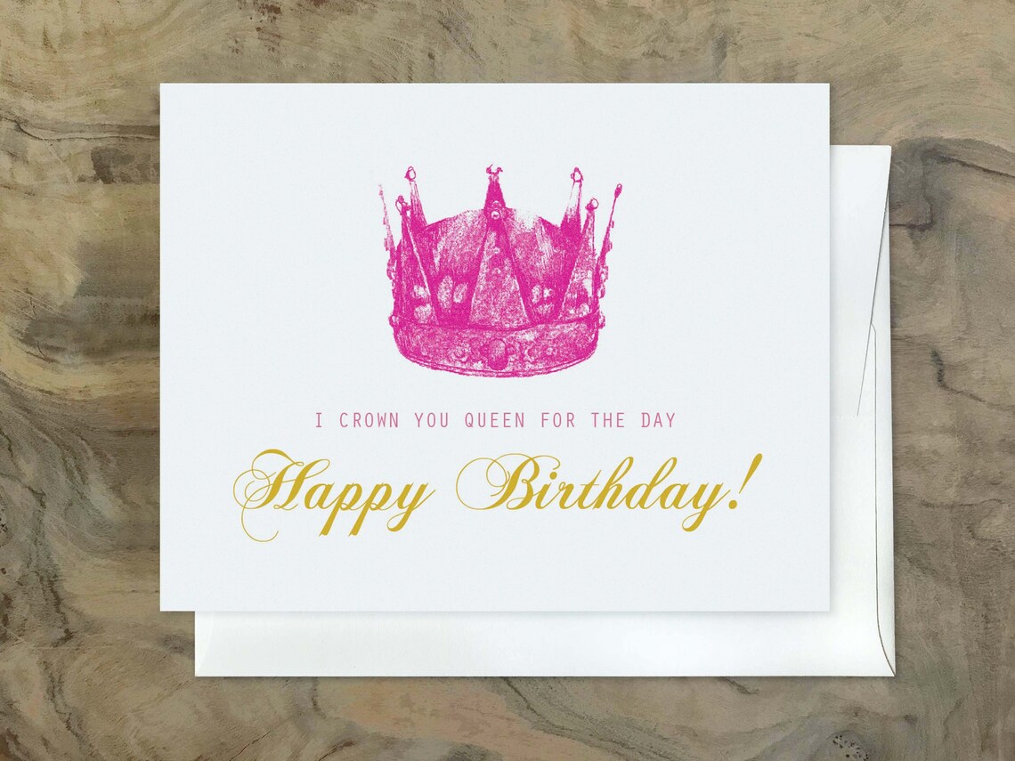 HILARIOUS QUEEN Happy BIRTHDAY Card. Tiara. Princess Card. - Etsy