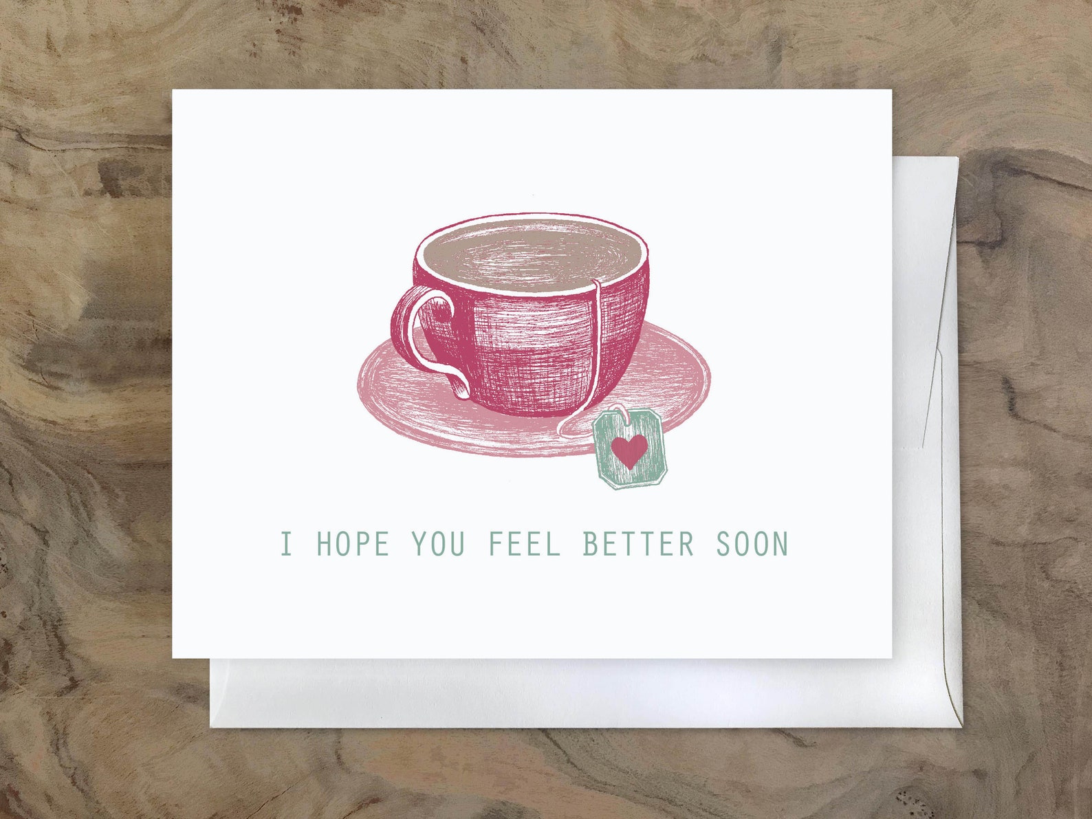 I Hope You Feel Better Soon Card - Teacup Card - Tea Get Well Card ...