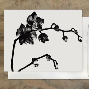 BLACK Flower Cards, Black Sunflower Card, Black Lily Card, Black ...