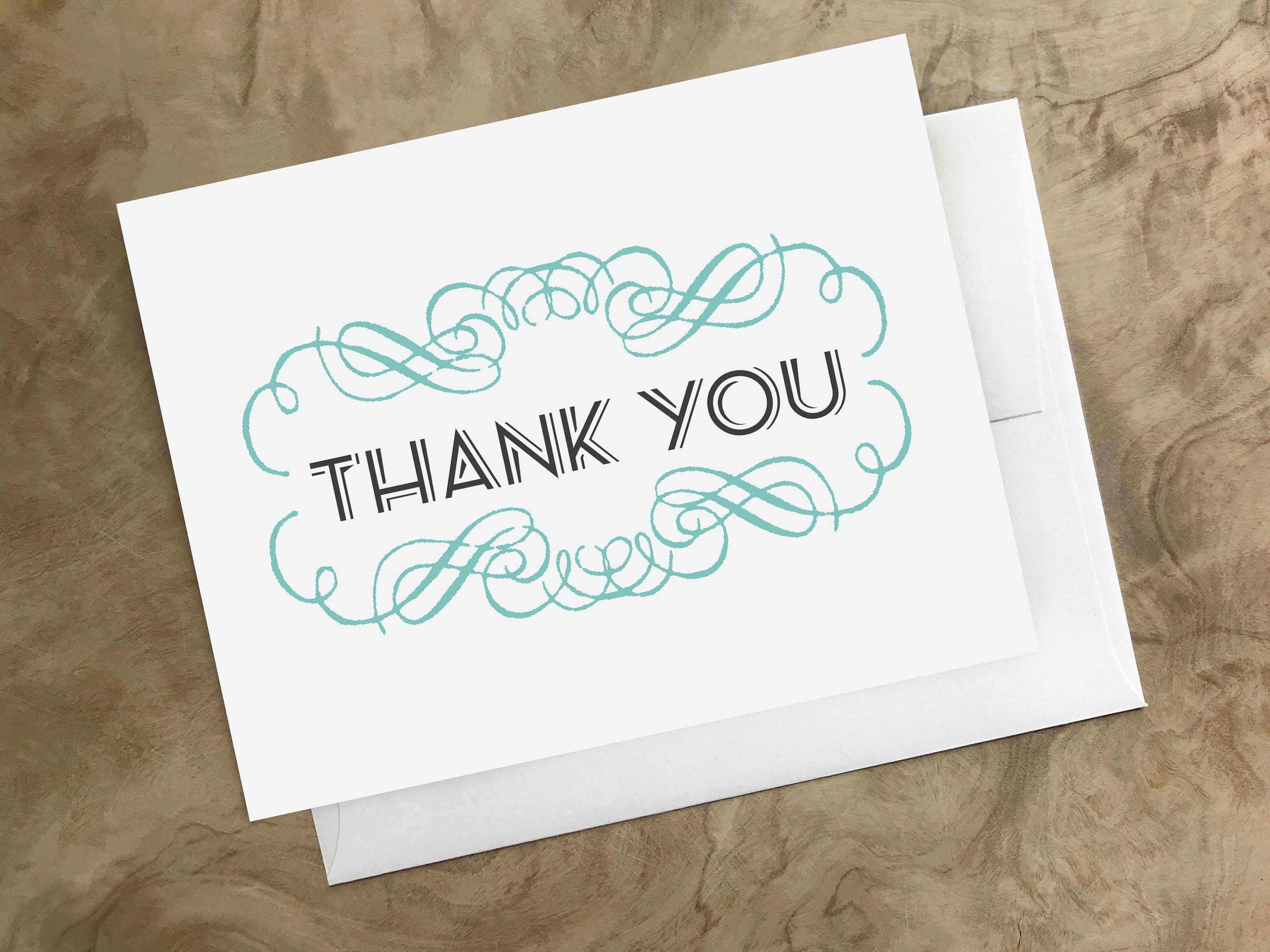 Stylish Beautiful Thank You Card - Art Deco Thank You Card. Modern ...