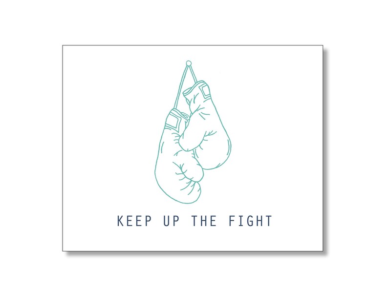Boxing Gloves Card Keep Up the Fight Devastation Card | Etsy