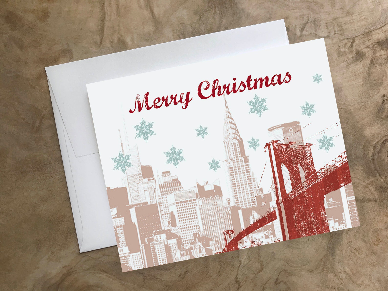 New York City Christmas Card Stationery Set - Manhattan Holiday Cards ...