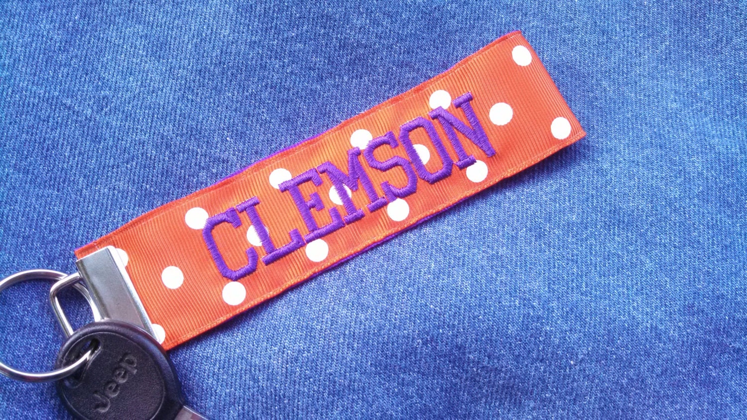 CLEMSON University Ribbon Key Ring - Etsy