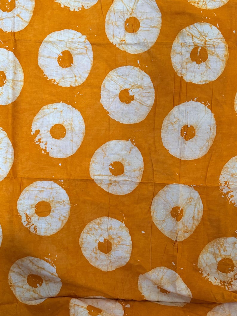 Handmade Adire Batik Fabric, Indigo Sunburst Cotton, Artisan African ...