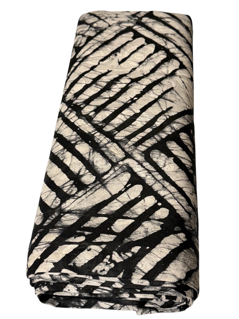 Hand-dyed Adire Batik Fabric, Black White Cotton, Nigerian African Wax ...
