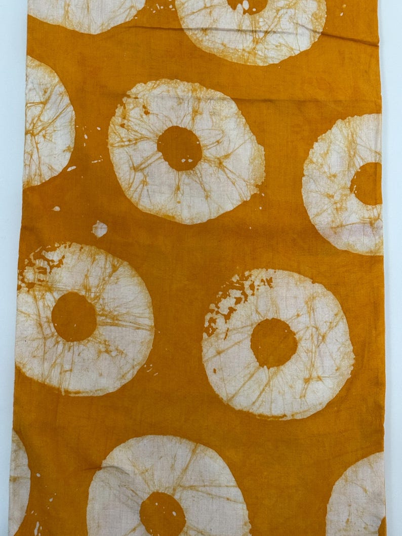 Hand-dyed Adire Batik Fabric, Golden Amber Sunburst Cotton per Yard - Etsy