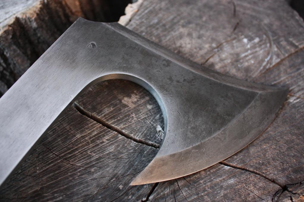 Handcrafted FOF Red Aegis Francisca inspired full tang tactical axe