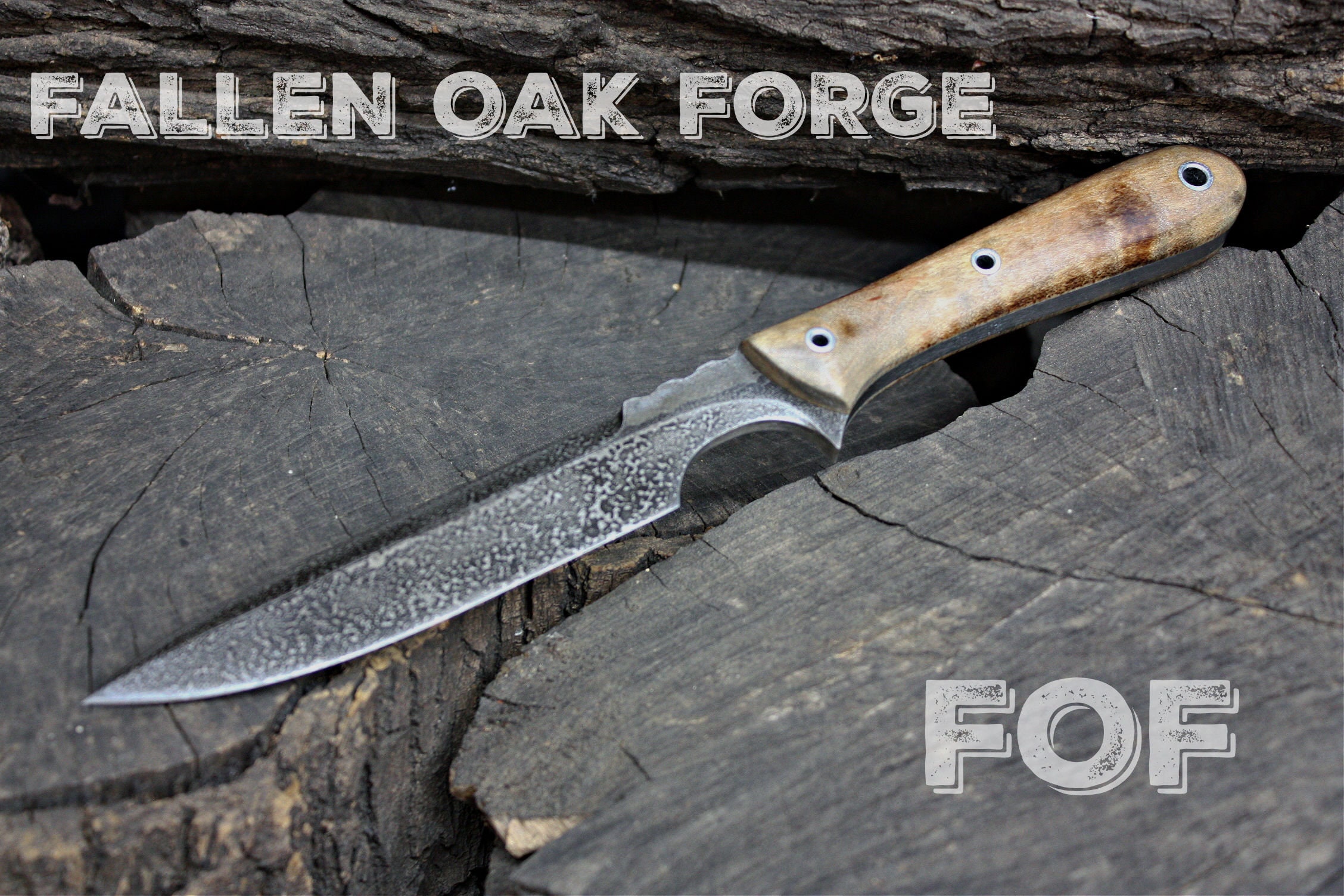 Handcrafted Fallen Oak Forge FOF Subtle Prick, full tang knife