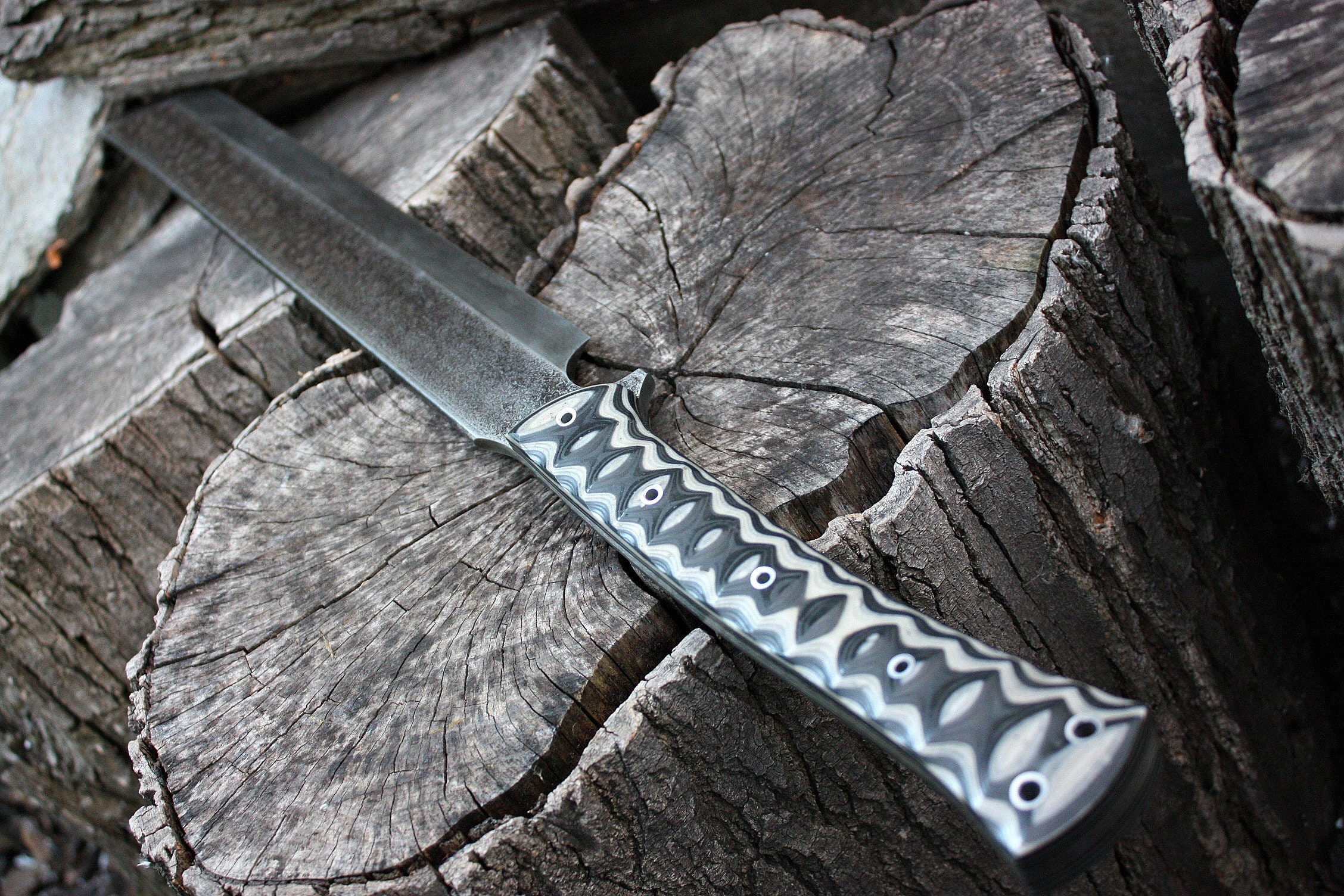 Handcrafted FOF Drover Full tang two handed tanto blade
