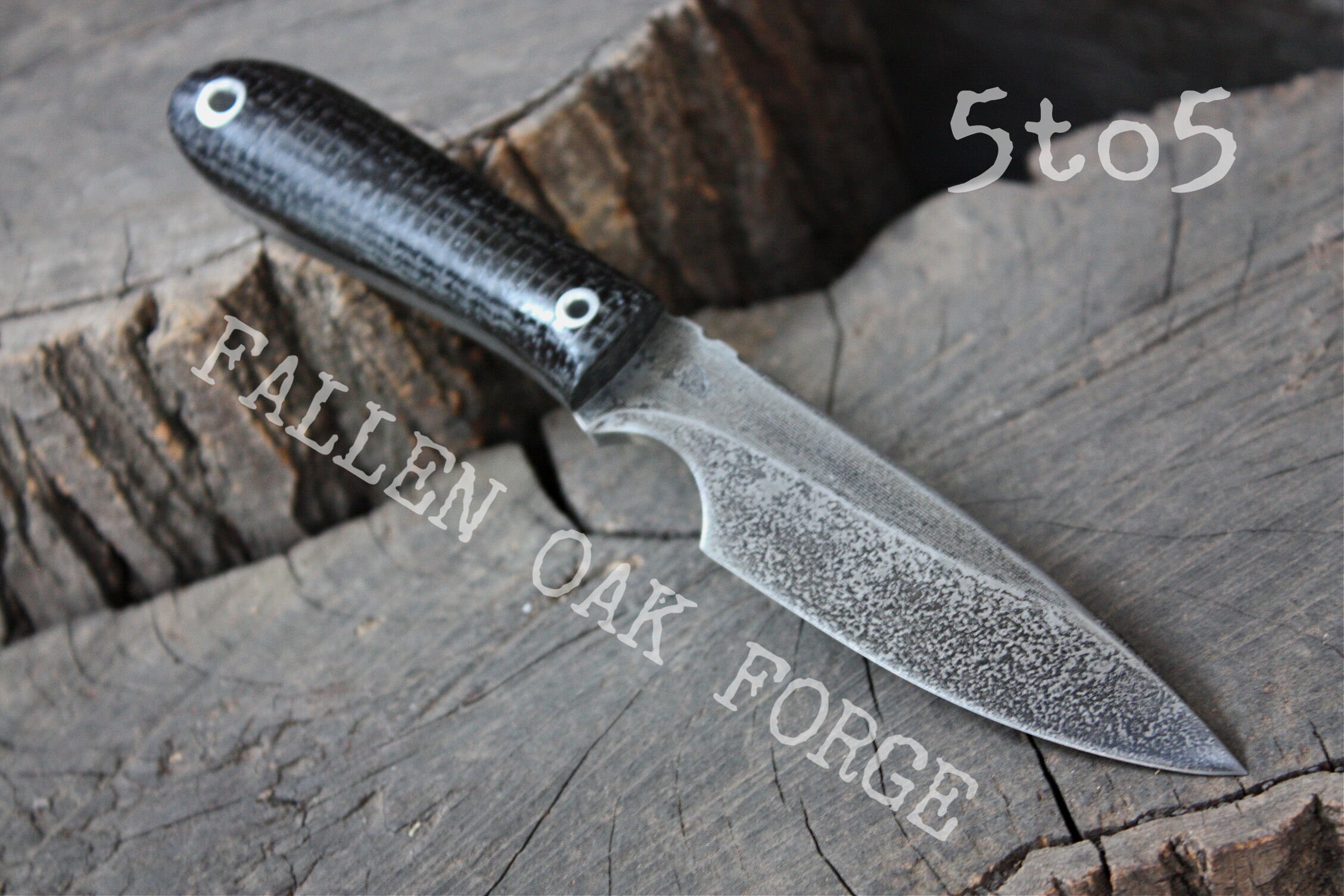 Handmade Fallen Oak Forge FOF 5to5 work, hunting, edc and survival knife