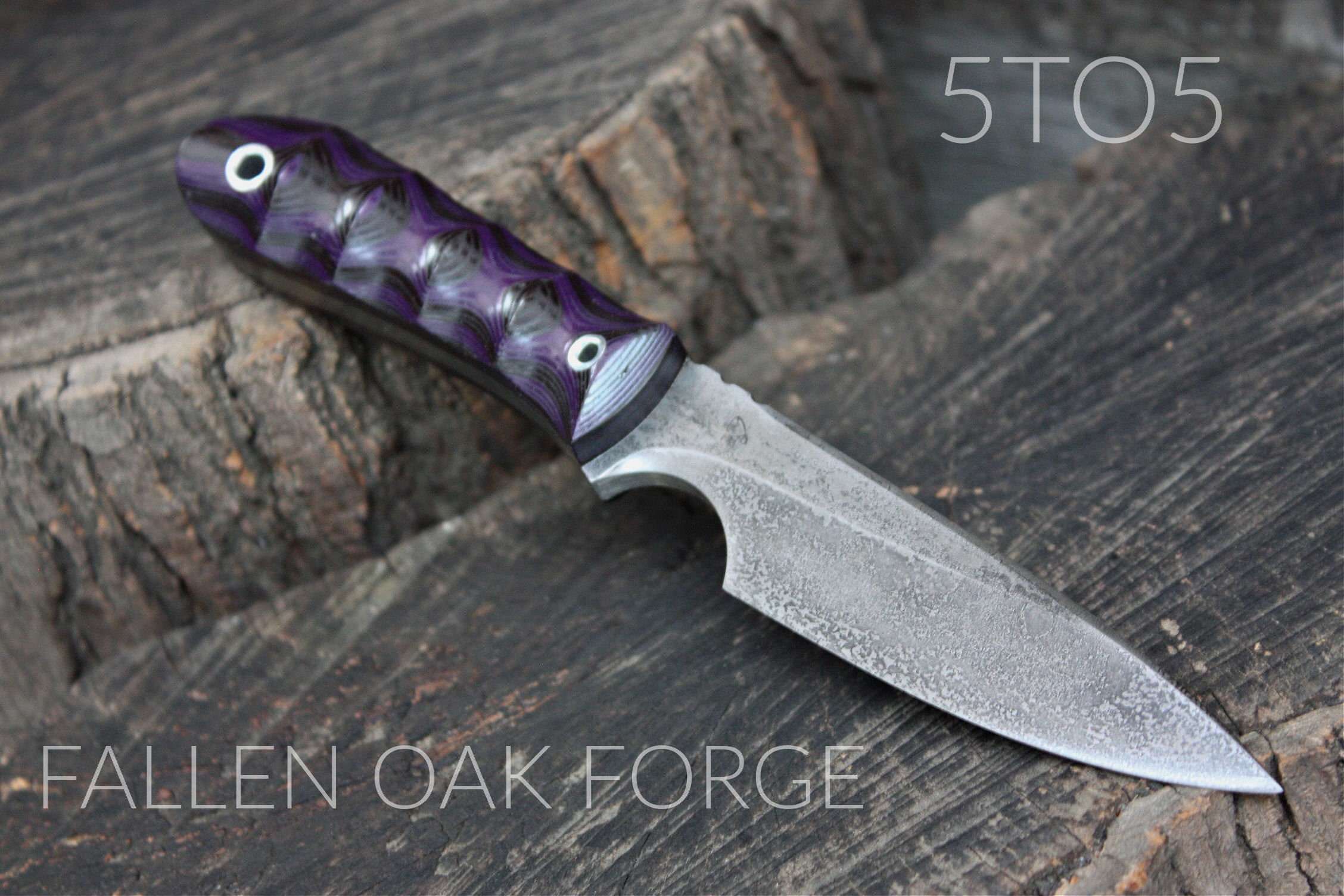 Handmade Fallen Oak Forge FOF 5to5 work, hunting, edc and survival knife